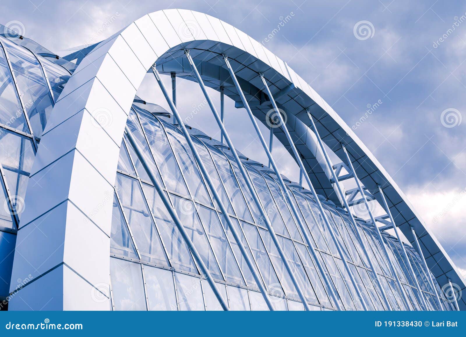 Fragment of an Elevated Pedestrian Crosswalk. Arch Support Beam of a ...