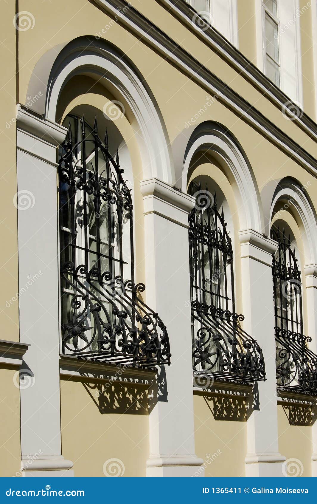 Fragment Of The Facade Of The City Building With Triangle Prismatic ...
