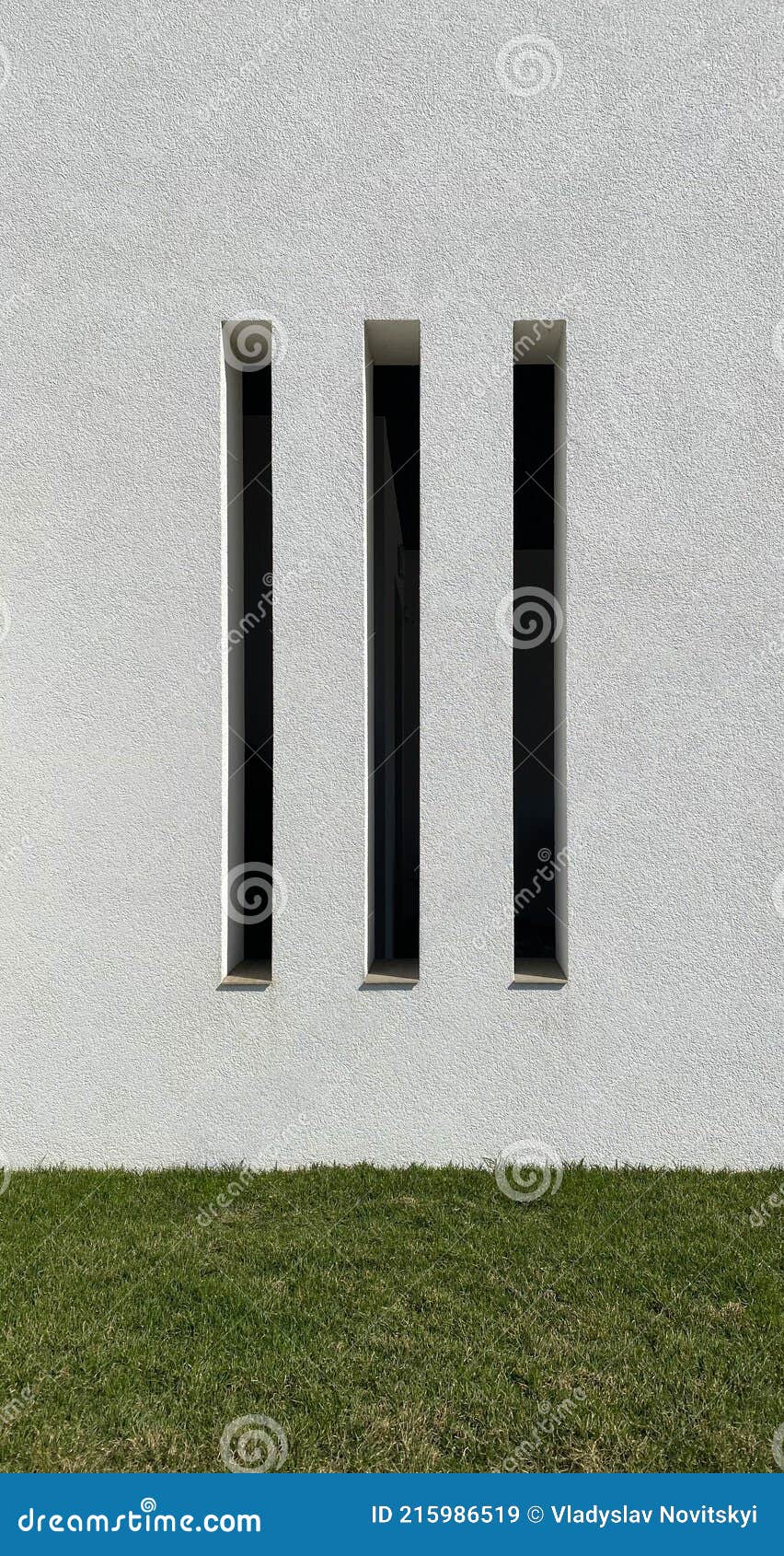 A Fragment of the Facade of a Building with Vertical Openings or ...