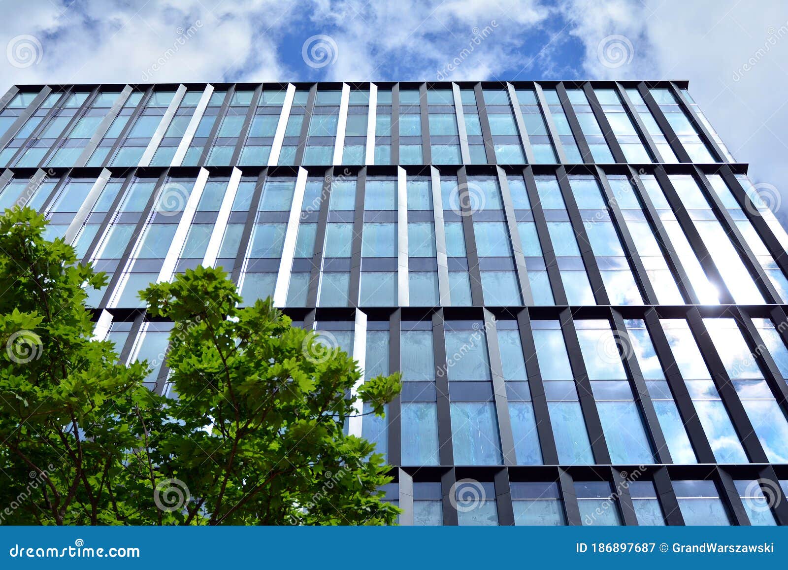 Facade Texture of a Glass Mirrored Office Building. Stock Image - Image ...