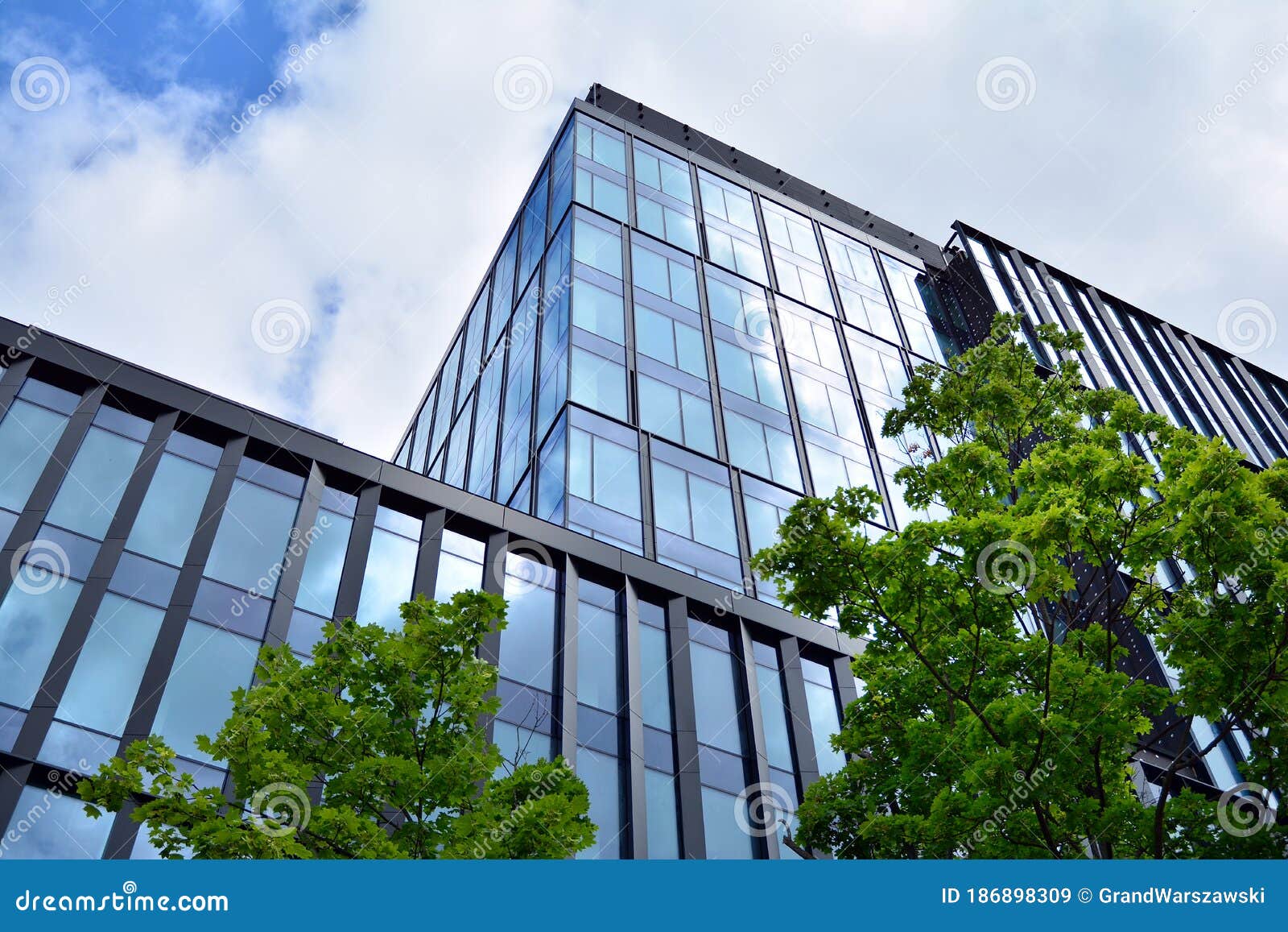 Facade Texture of a Glass Mirrored Office Building. Stock Image - Image ...