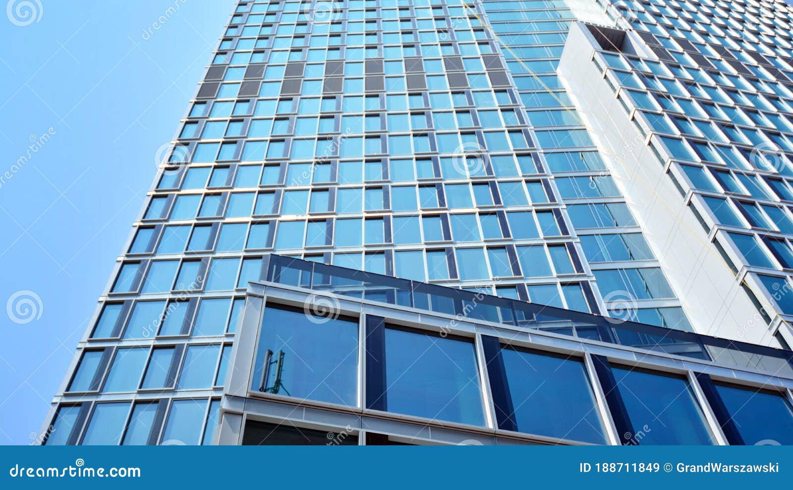 Facade Texture of a Glass Mirrored Office Building. Stock Image - Image ...