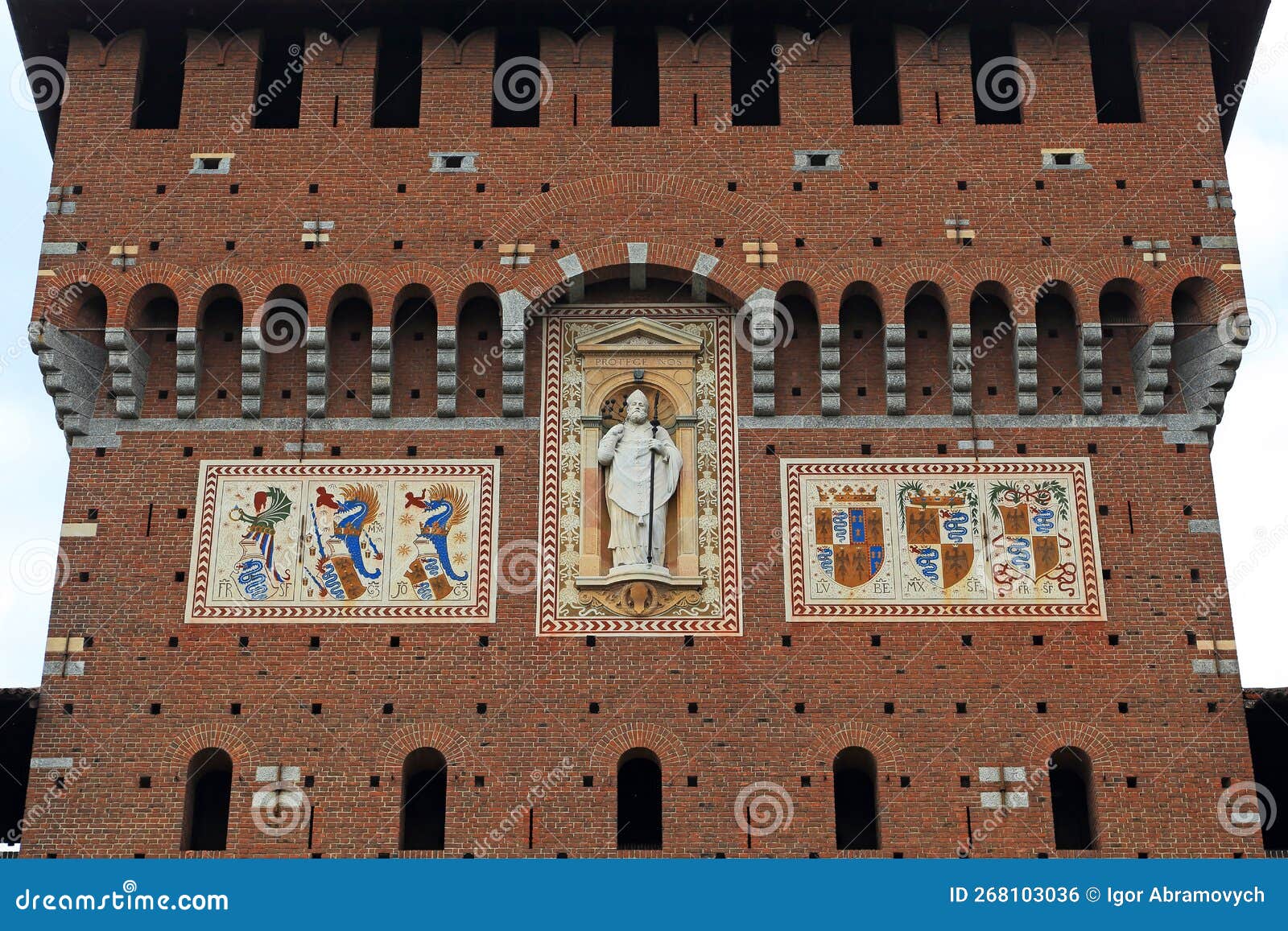 Fragment of the Filaret Tower of the Sforza Castle, Milan Editorial ...