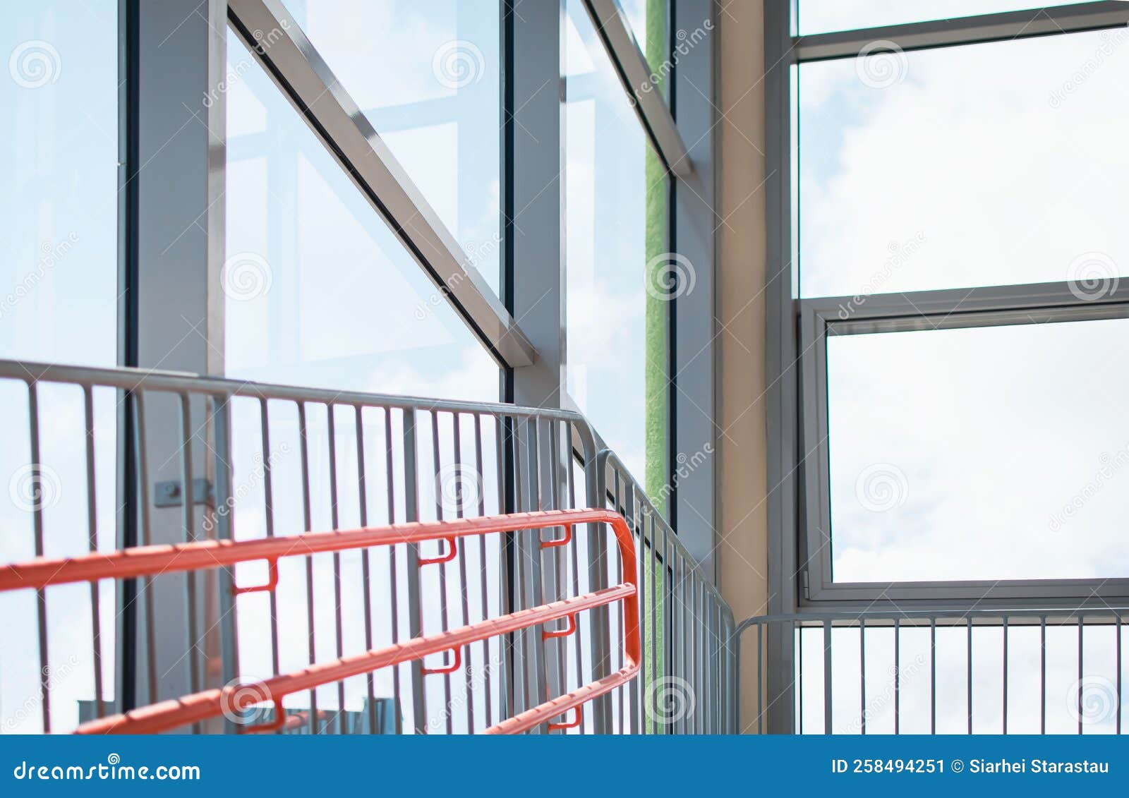 A Fragment of a Flight of Stairs with Windows Stock Image - Image of ...