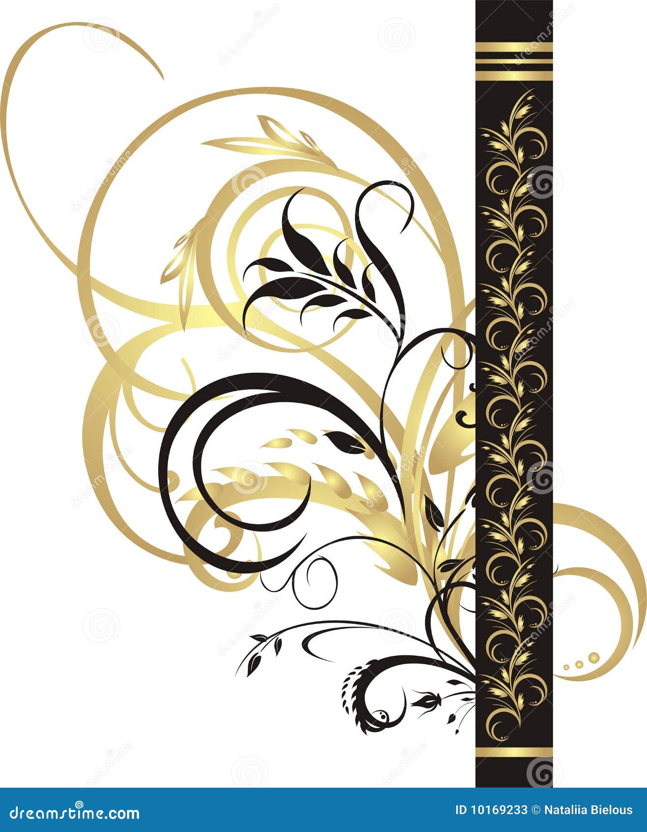 Fragment of Floral Ornament for Design Stock Vector - Illustration of ...