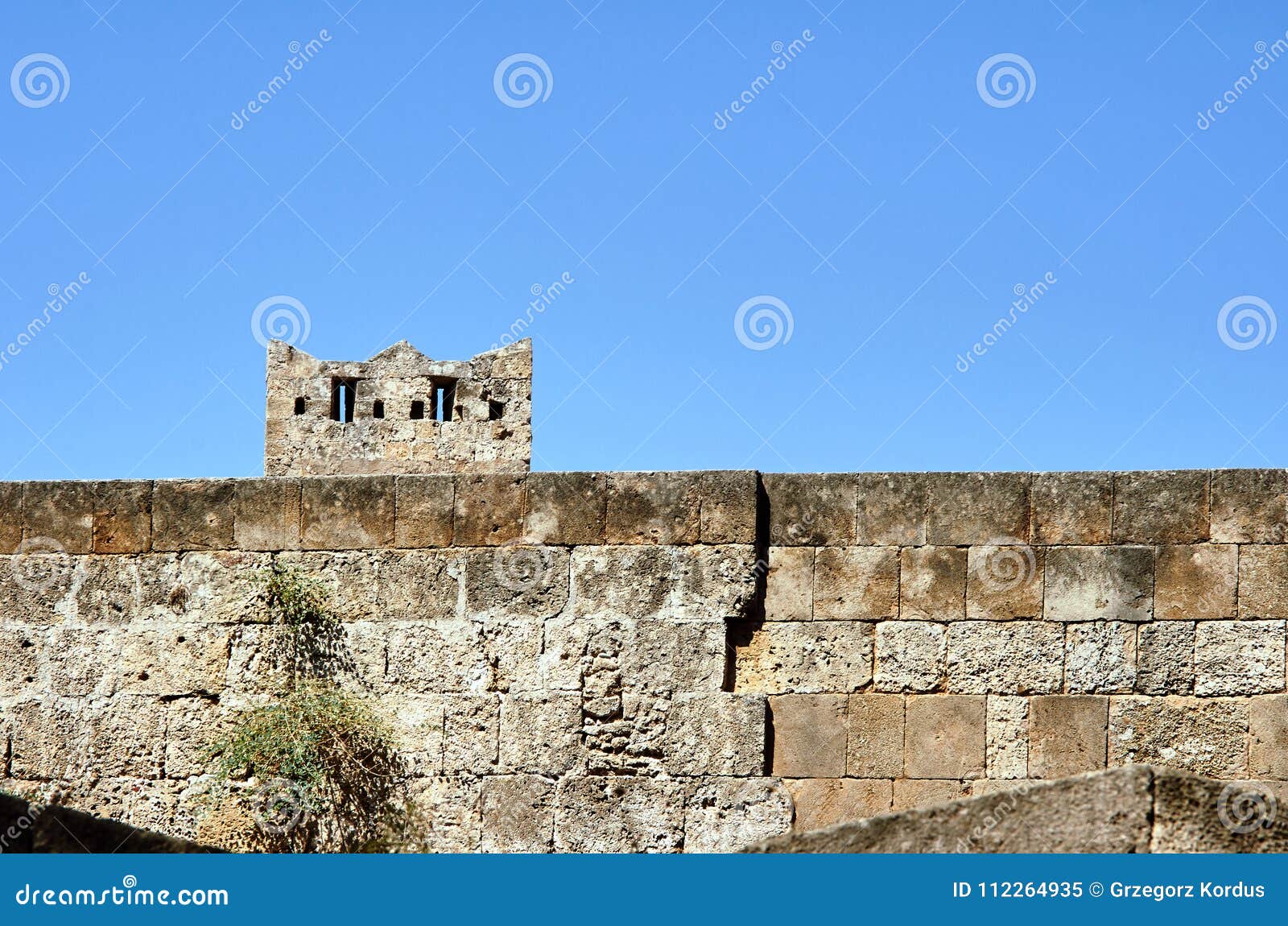 Fortifications At The Medieval Castle Of Rhodes Stock Photo ...