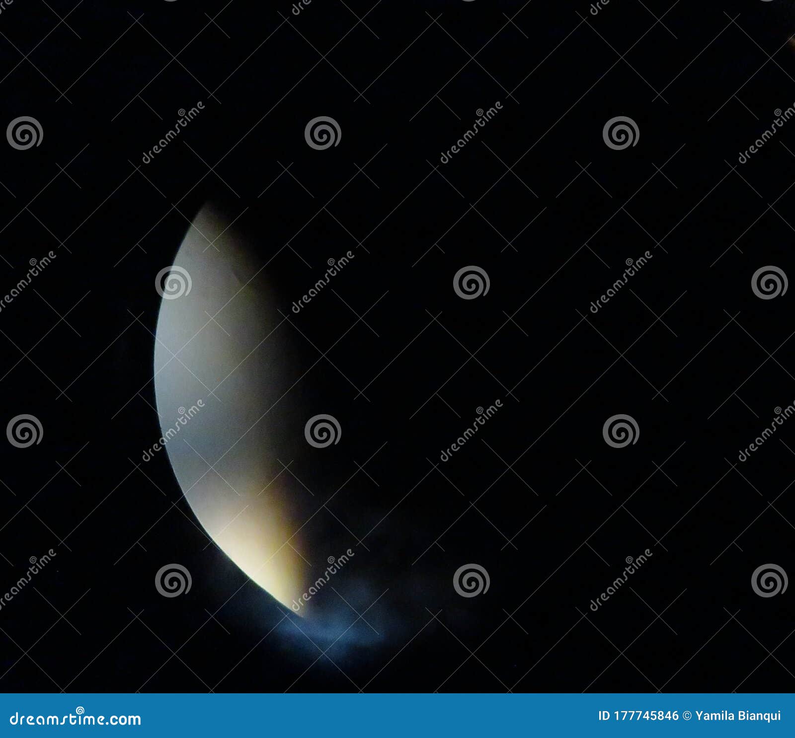 Fragment of a Full Moon in the Darkness of the Universe Stock Photo ...