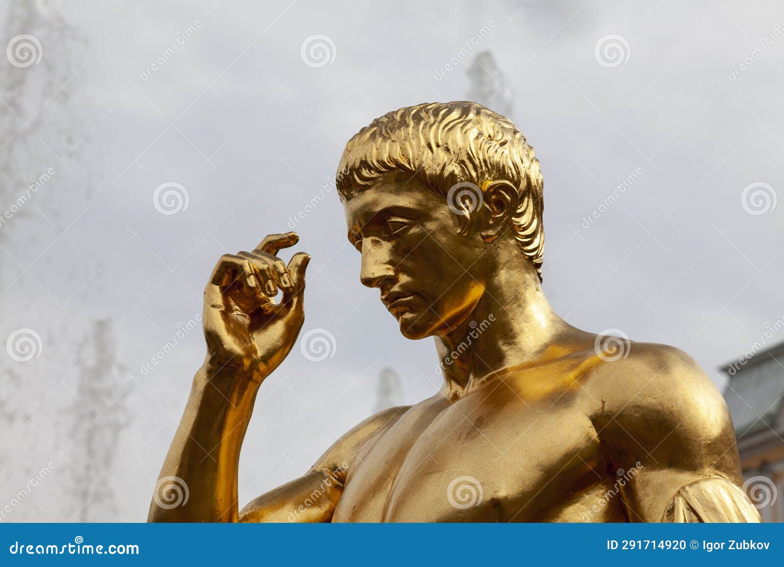Fragment of a Gilded Statue of a Man in the Greek Style Editorial Image ...