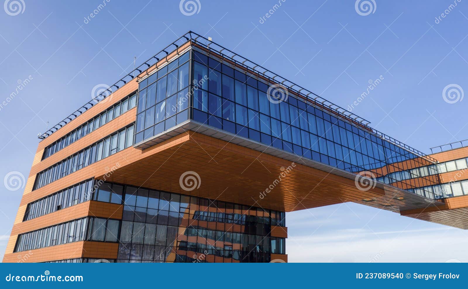 Fragment of a Glass Passage between Two Towers of a Modern Building ...