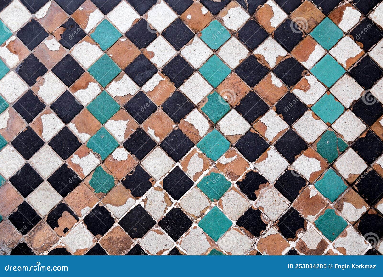 Fragment of Glazed Andalusian Ceramic Tiled Wall Stock Image - Image of ...
