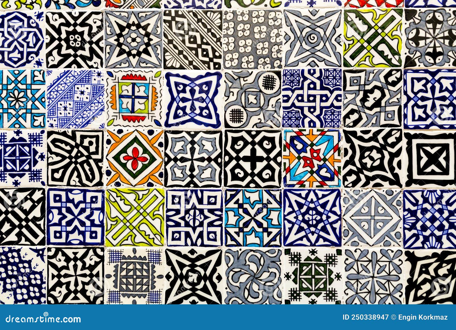 Fragment of Glazed Ceramic Tiled Wall Stock Illustration - Illustration ...