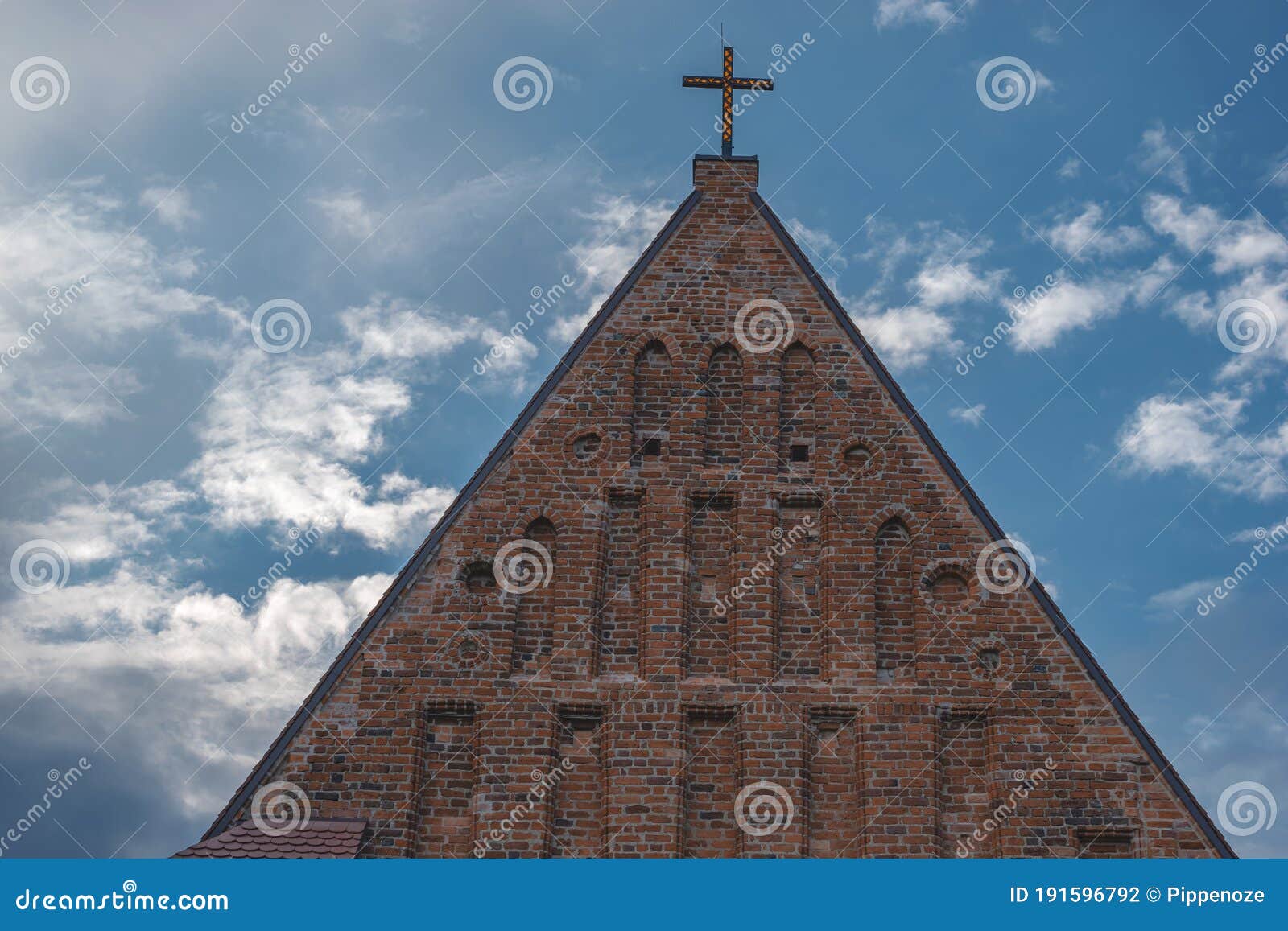 Fragment of Gothic Architecture Red Brick Wall Stock Photo - Image of ...