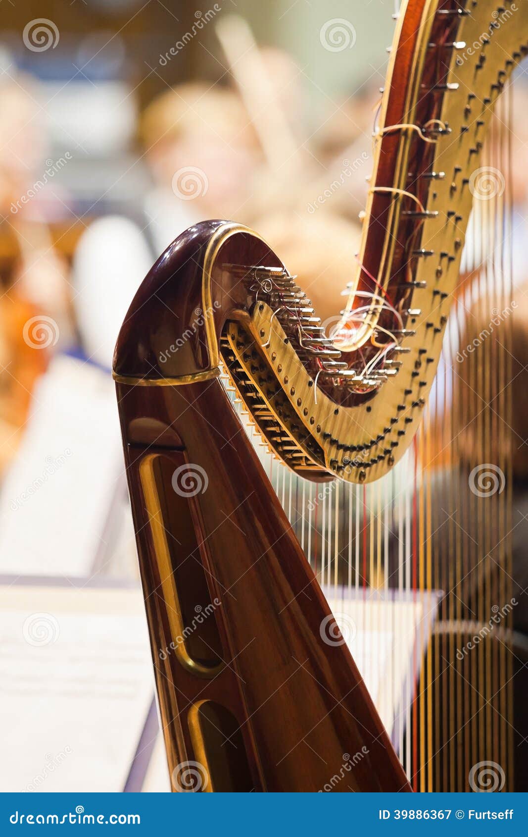 Fragment of a harp stock image. Image of traditional - 39886367