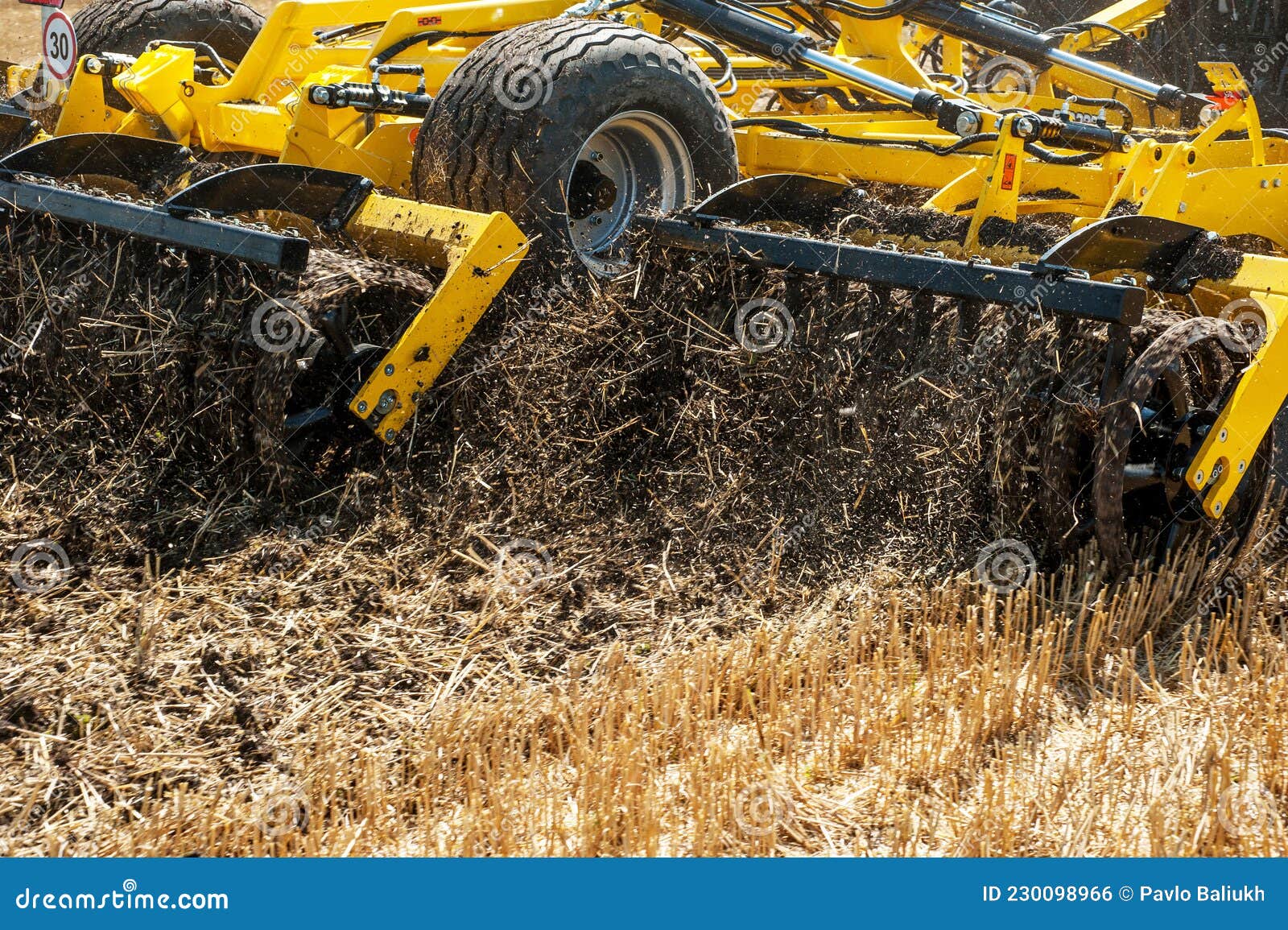 Fragment of a Heavy Disc Harrow in Work Stock Photo - Image of ...