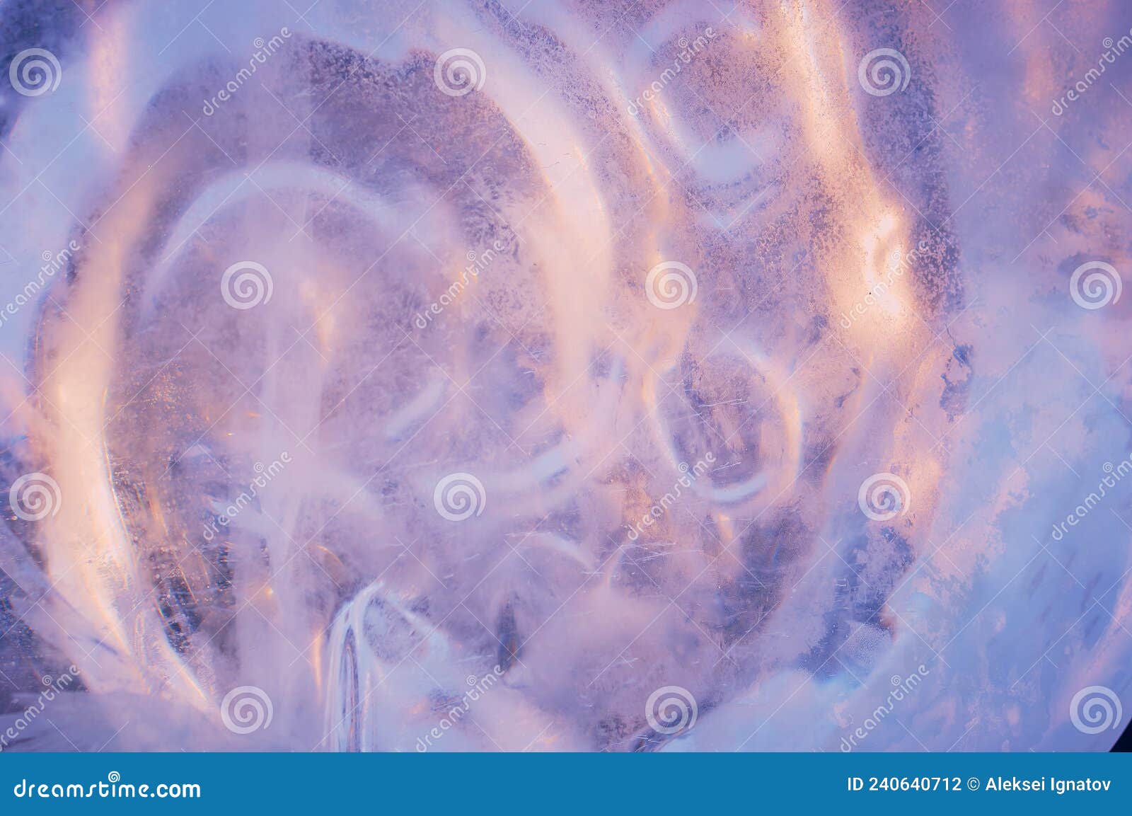 Fragment of an Ice Figure in the Rays of the Sun. Focus Inside the ...