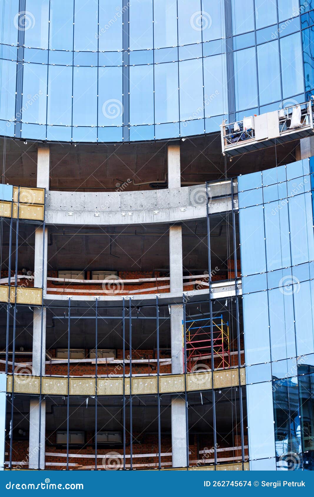 Installation of Continuous Glazing of the Facade of a Building Under ...