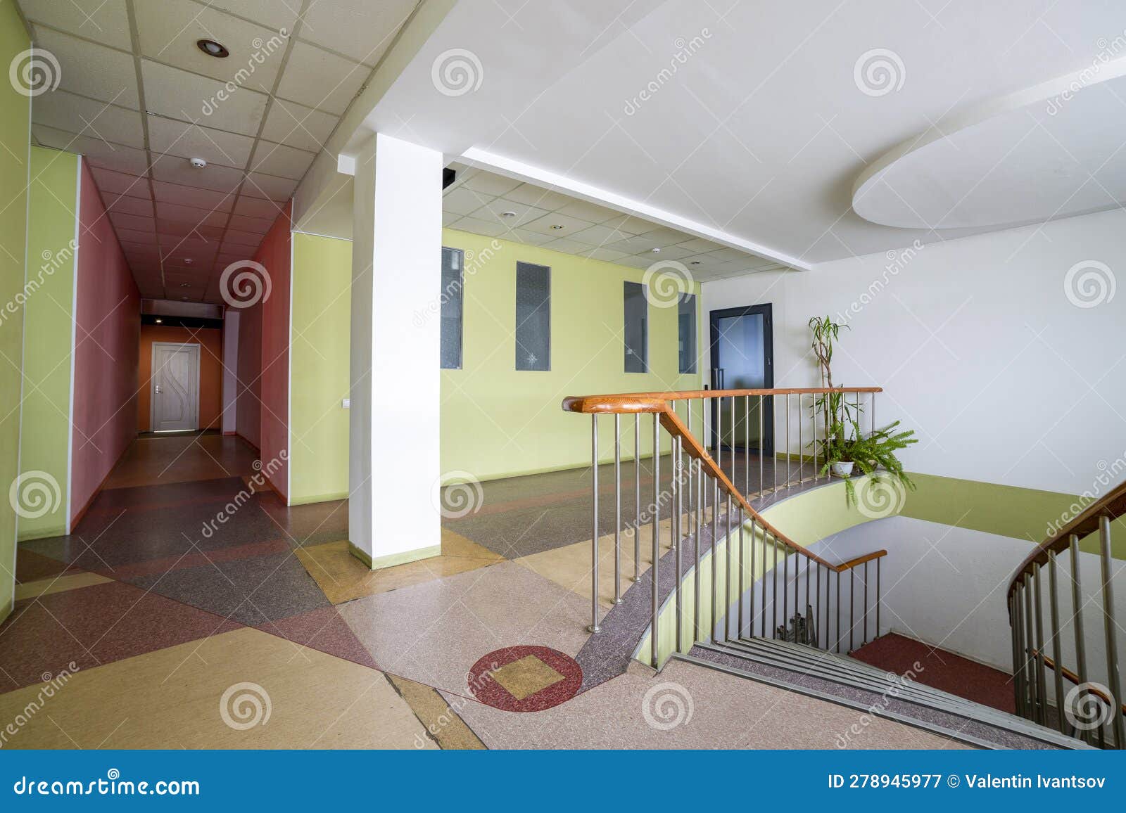 A Fragment of the Interior with a Staircase To the Second Floor in a ...