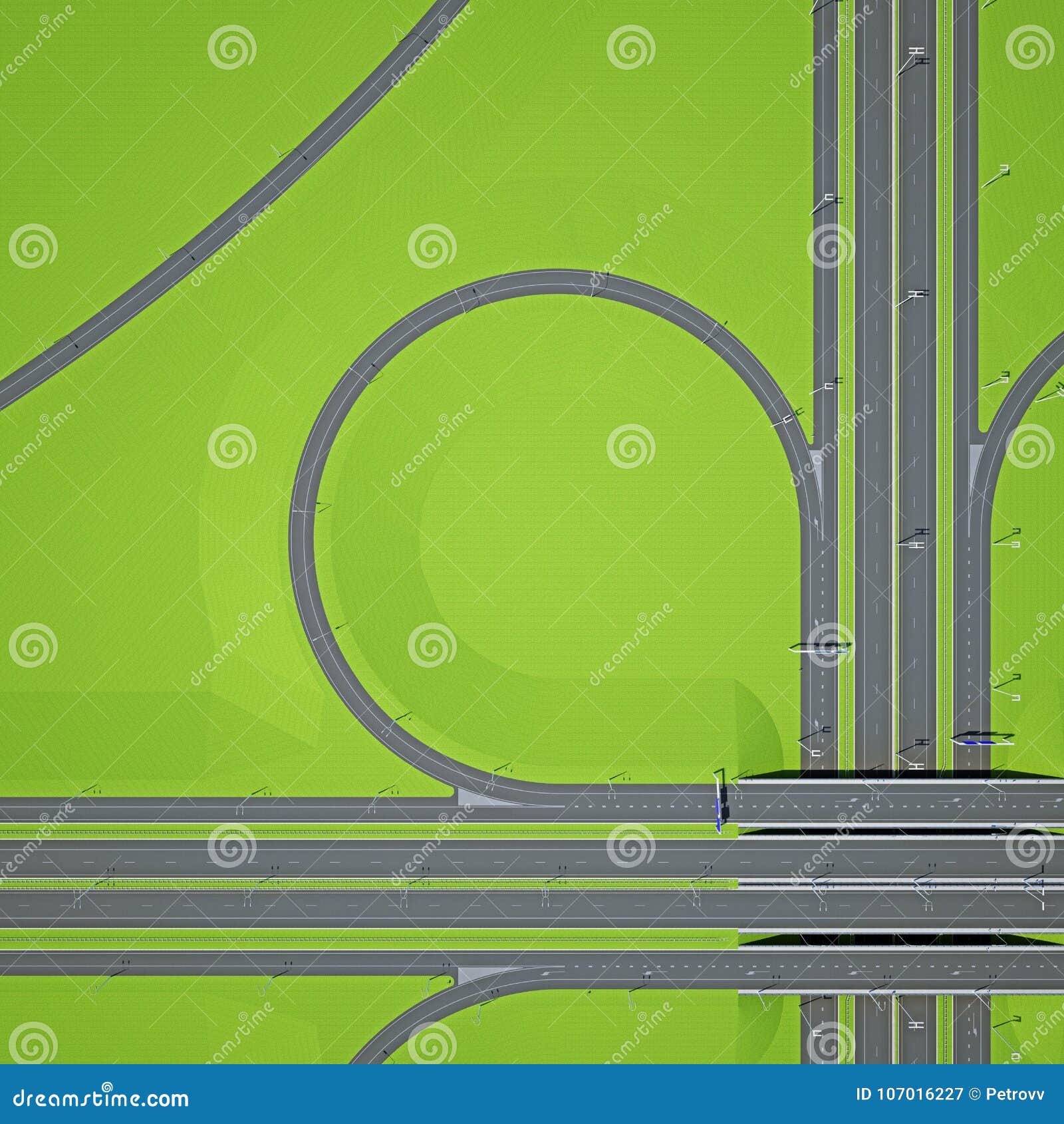 Fragment Intersection Highway Top View Stock Illustration ...