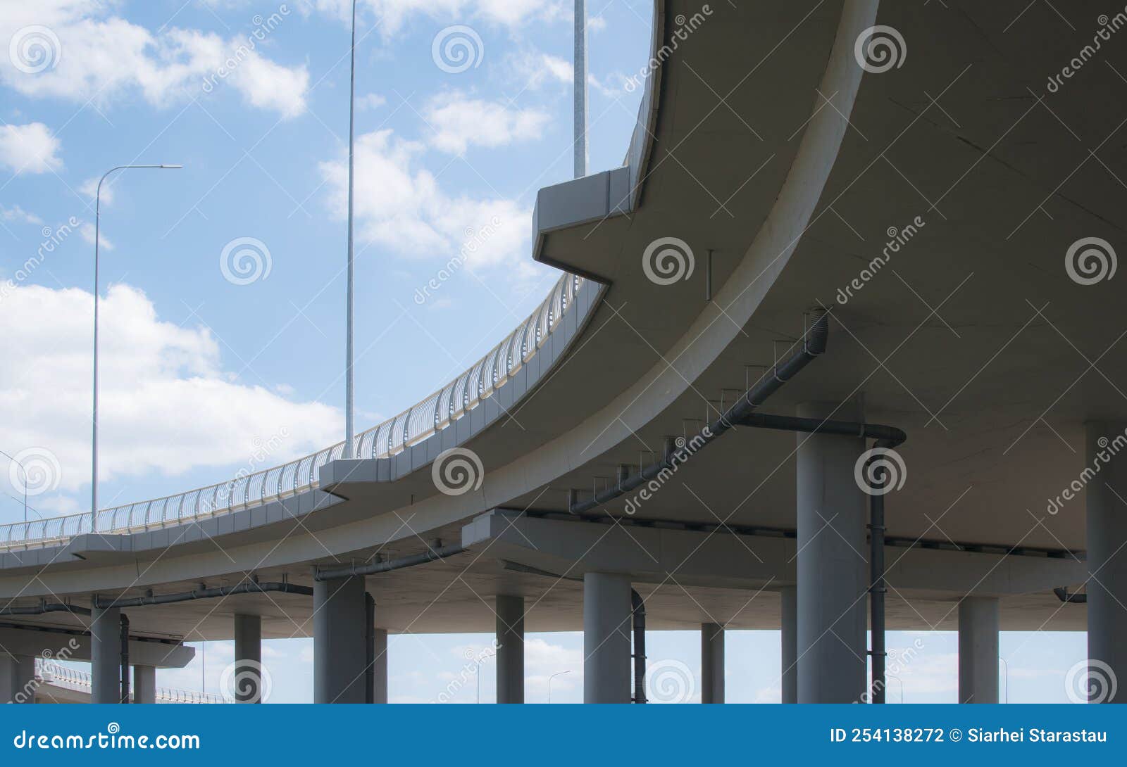 A Fragment of a Large Bridge Overpass Stock Photo - Image of beautiful ...