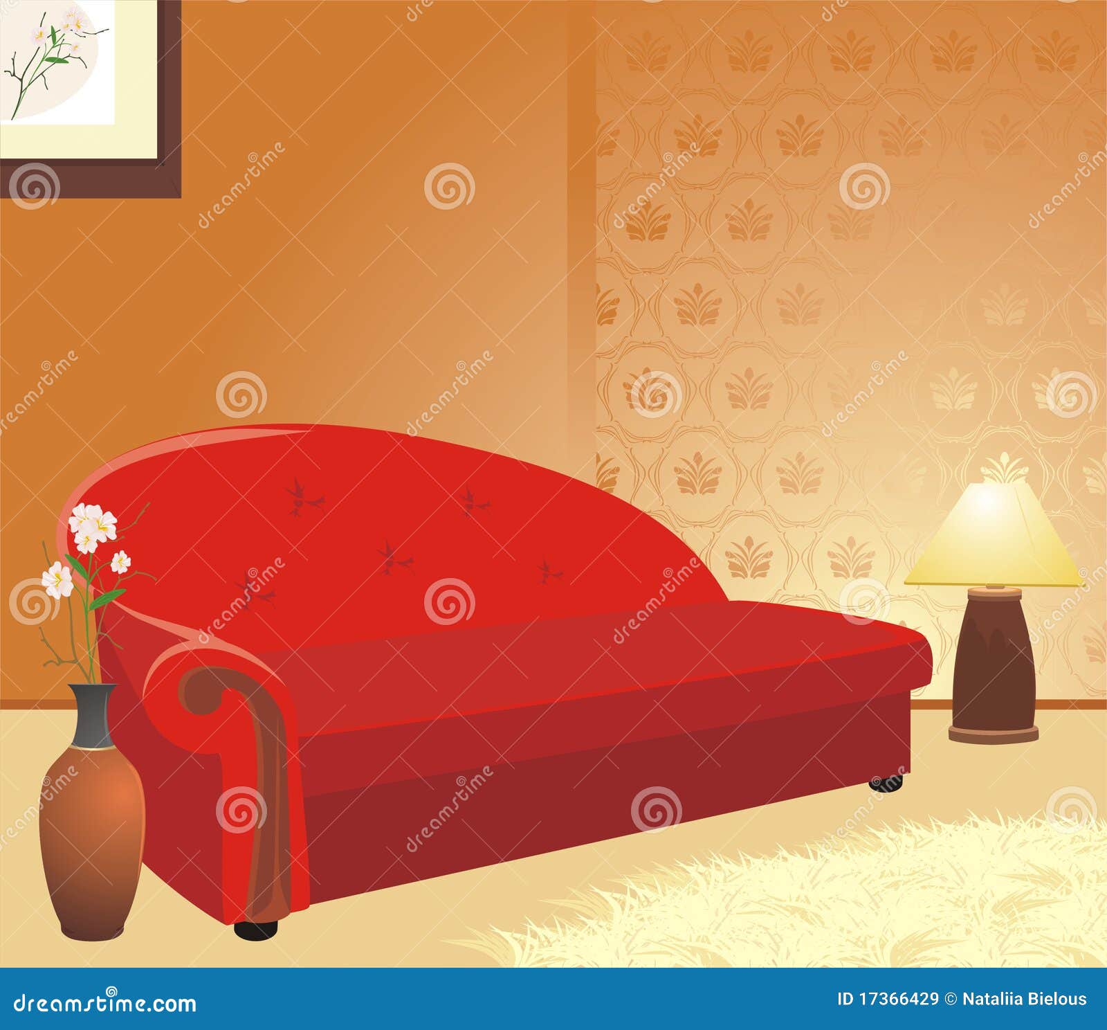 Fragment of living room stock vector. Illustration of light - 17366429