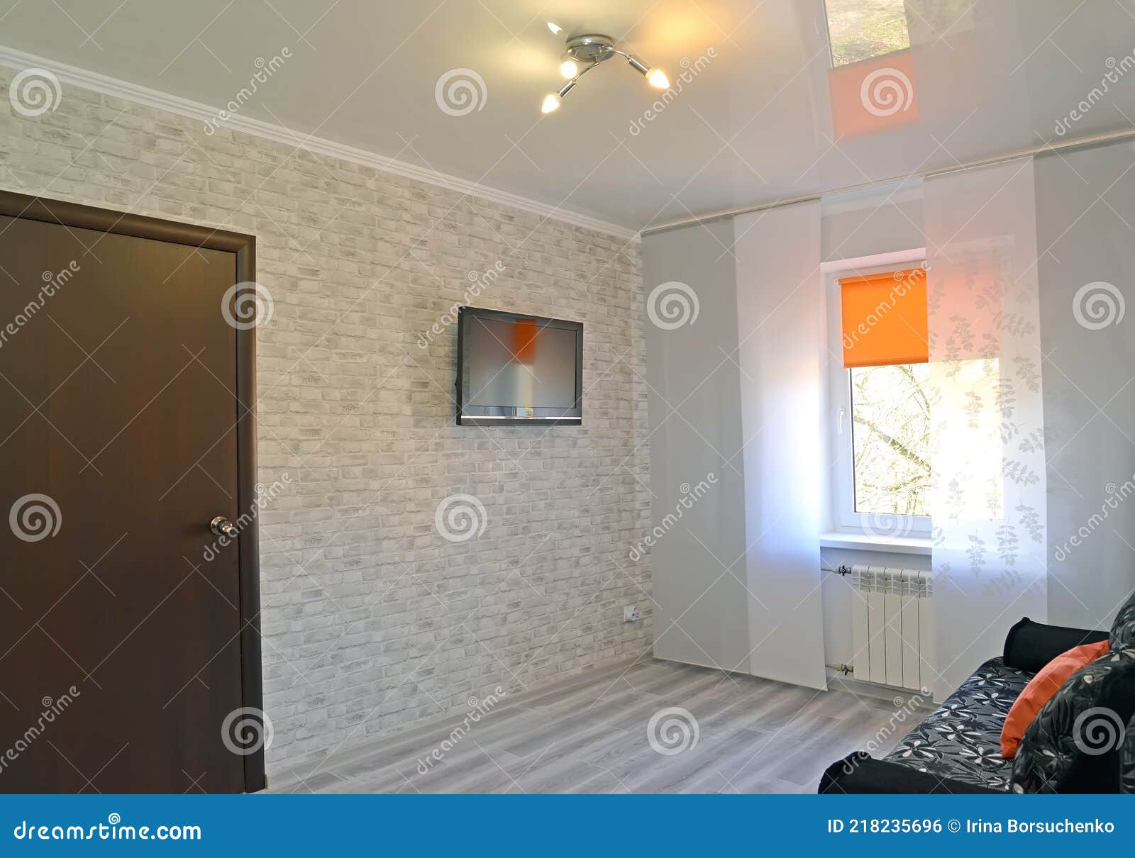 Fragment of the Living Room Interior with Loft Elements Stock Photo ...