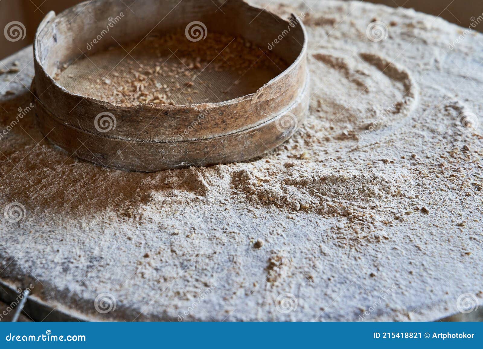 Fragment of Making Flour. Table in the Mill Where Flour is Prayed Stock ...