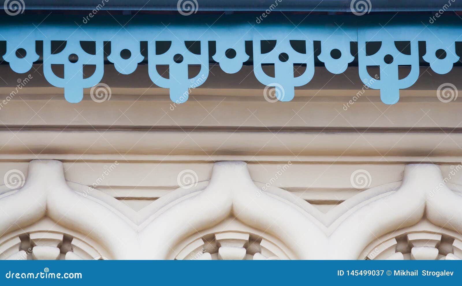 Fragment of the Metal Decorative Cornice with Pattern on Old Building ...