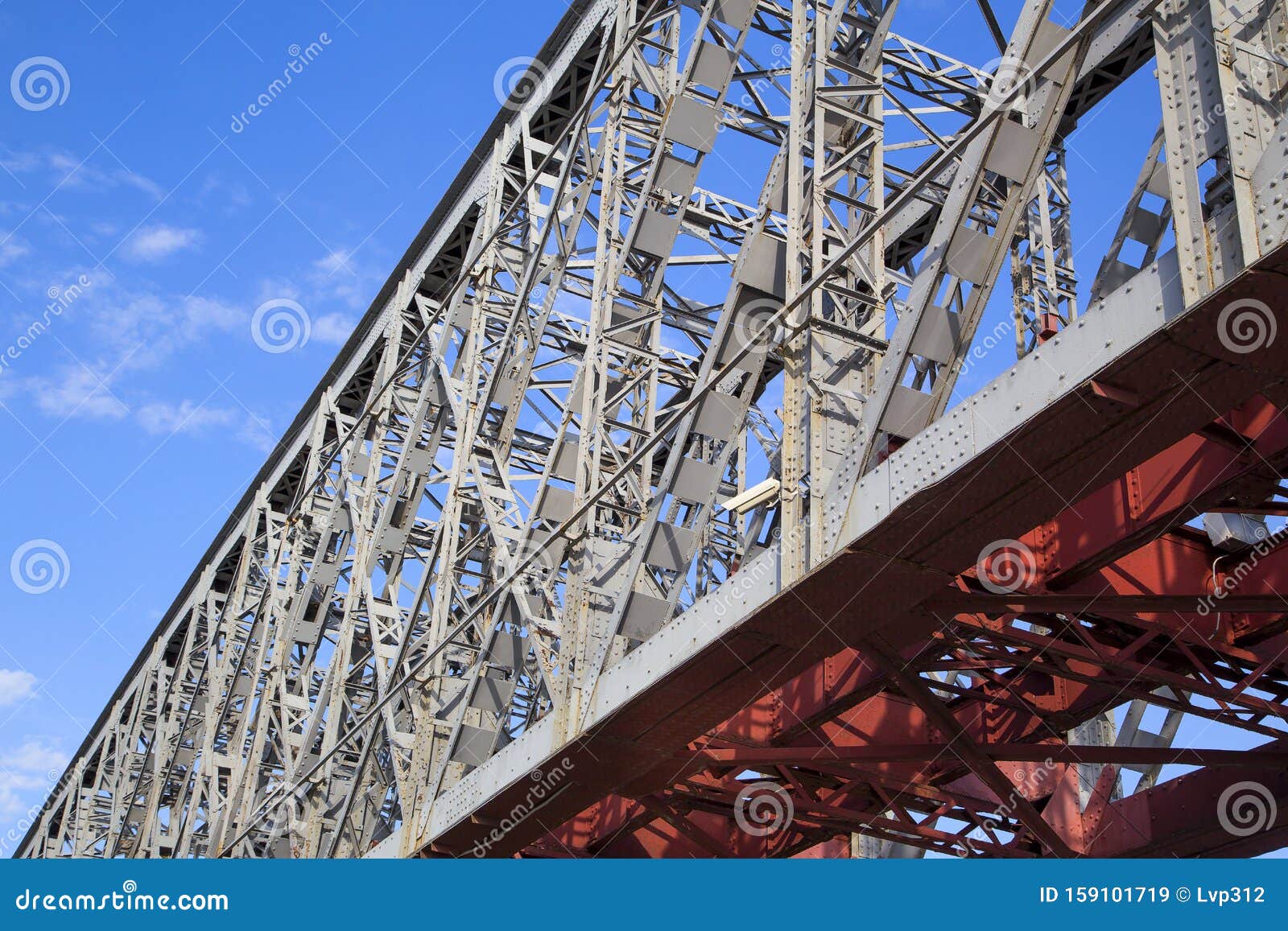Fragment of a Metal Railway Bridge.Side View. Stock Image - Image of ...