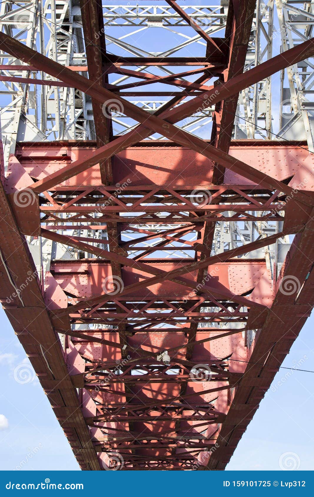 Fragment of a Metal Railway Bridge.Side View. Stock Image - Image of ...