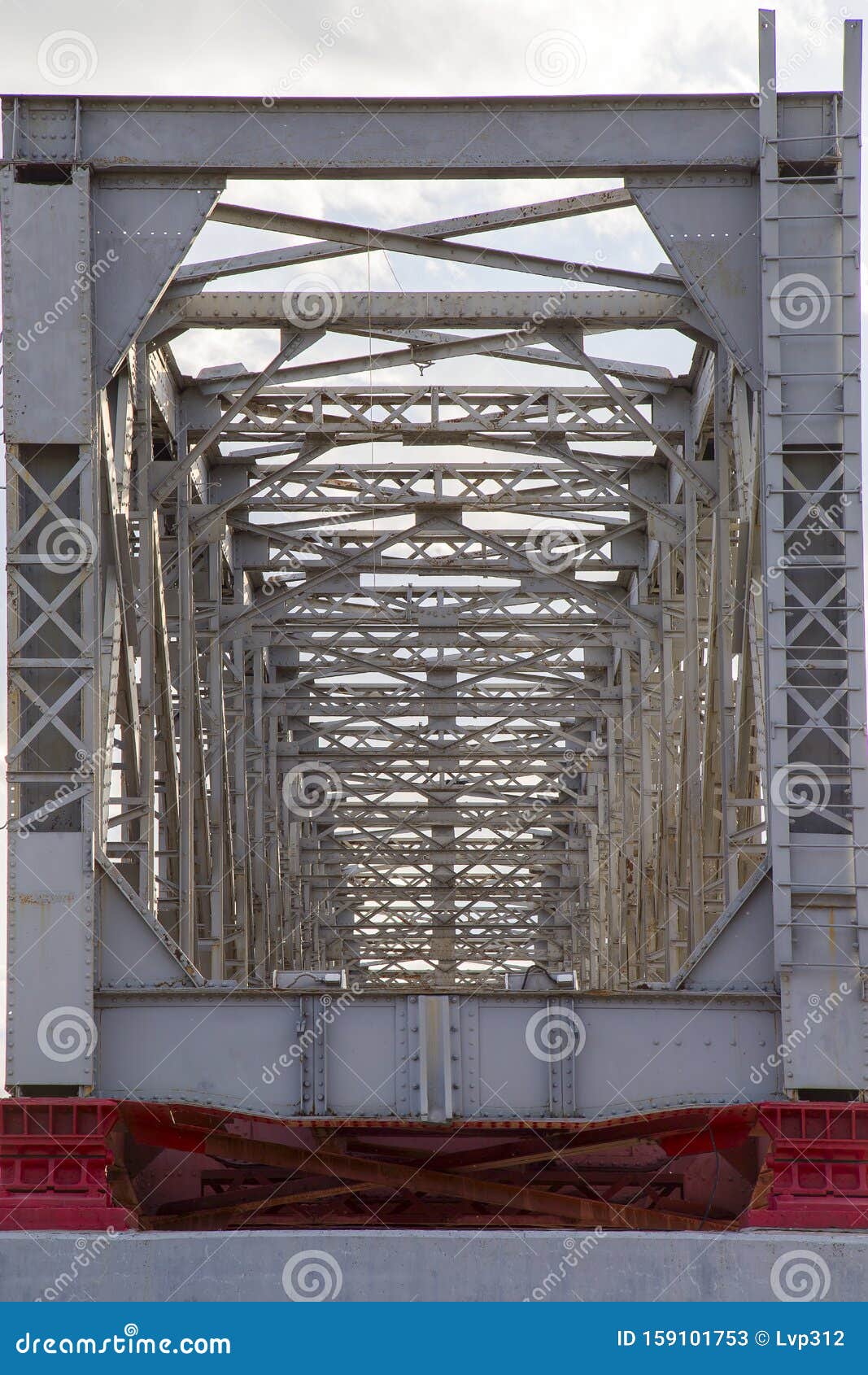 Fragment of a Metal Railway Bridge.Side View. Stock Image - Image of ...