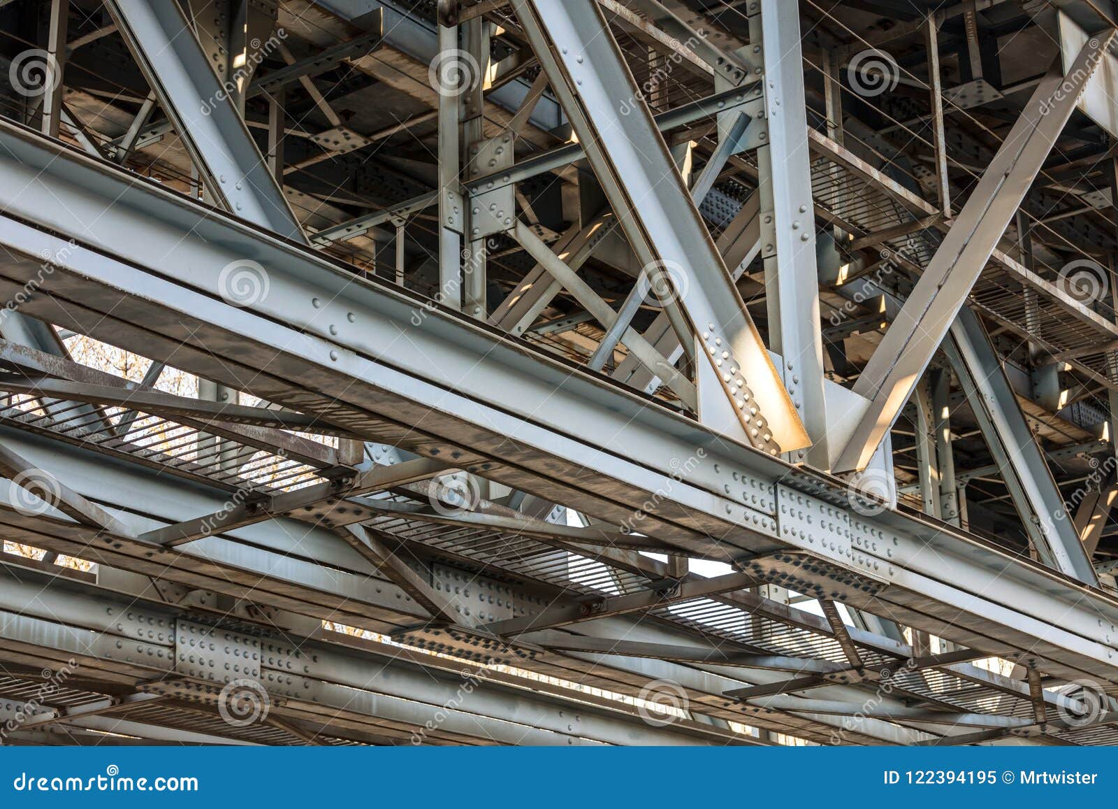 Fragment of Metal Train Bridge Bottom View Stock Image - Image of ...