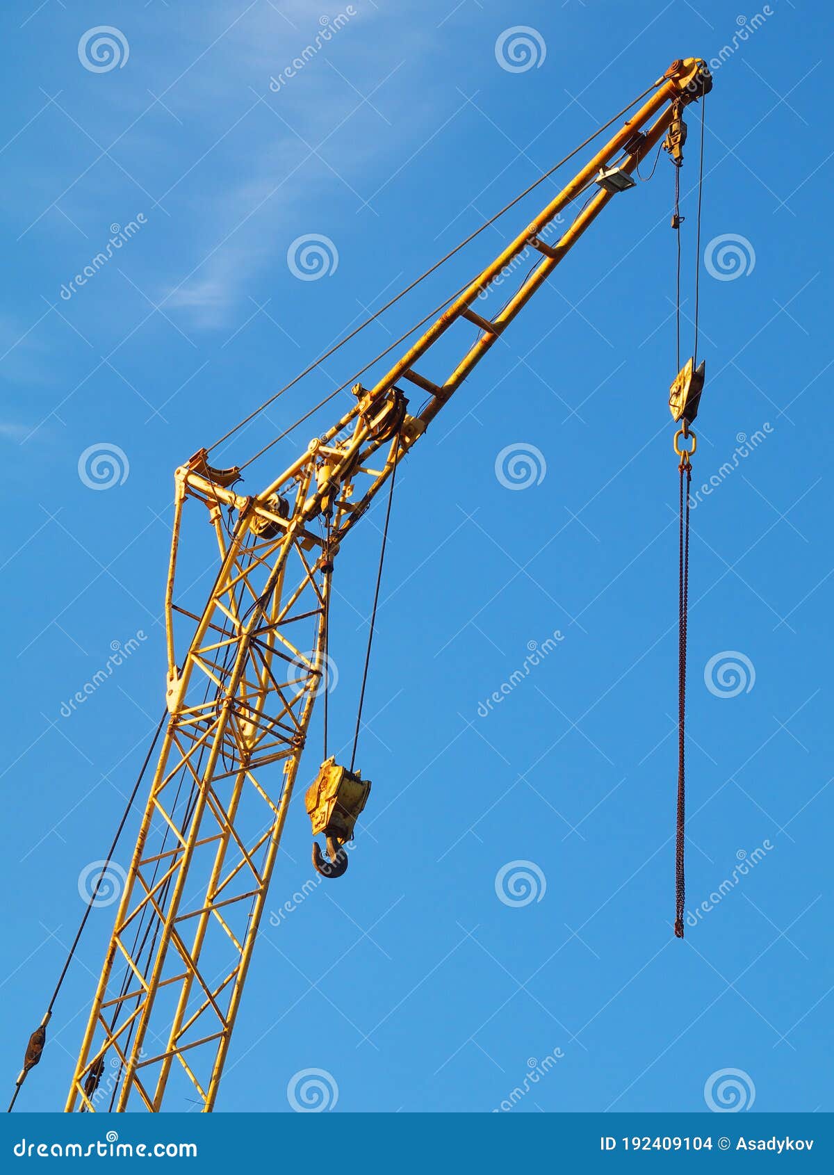 Fragment of Mobile Crane Boom Stock Photo - Image of hook, crane: 192409104
