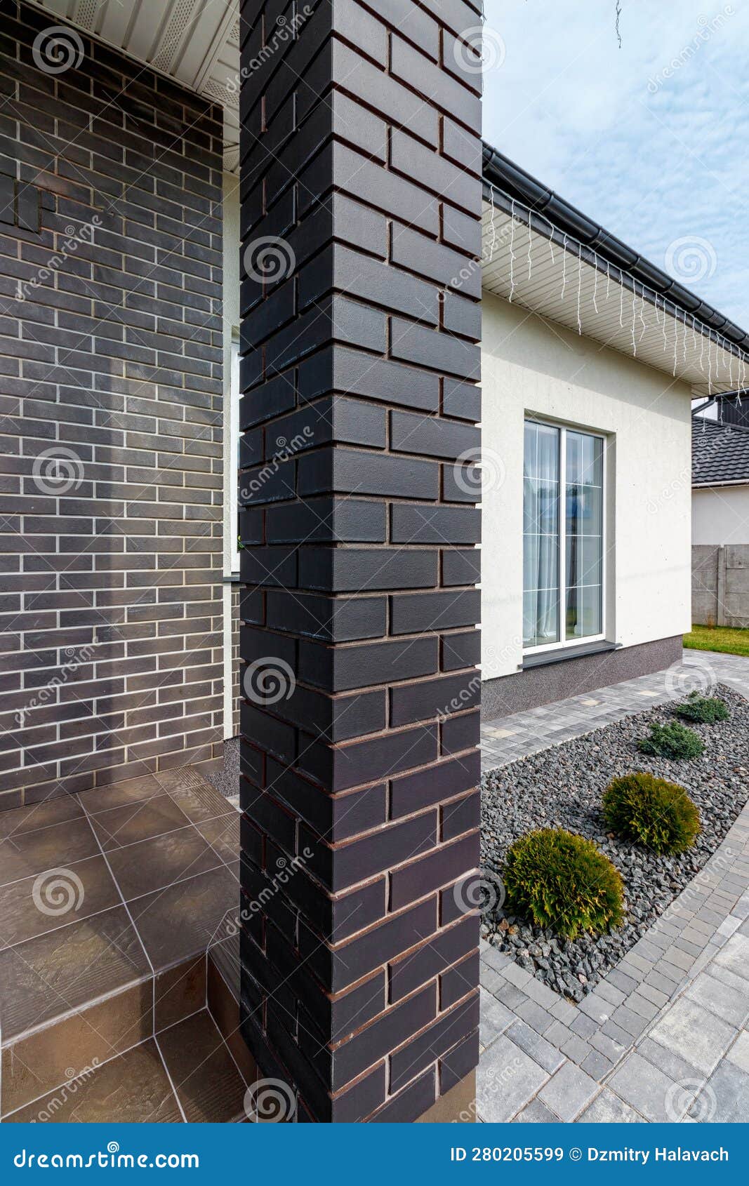 Fragment of a Modern Building Lined with Decorative Bricks in the Old ...
