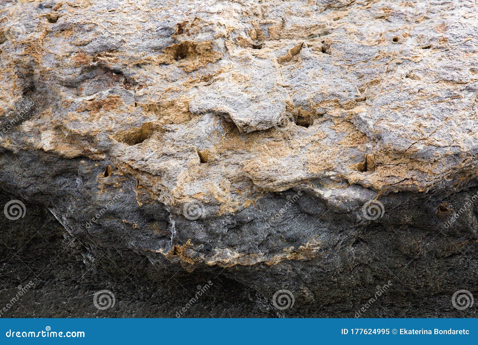 Fragment of the Mountain: Beige Rock, Rough Texture of the Stone. Stock ...