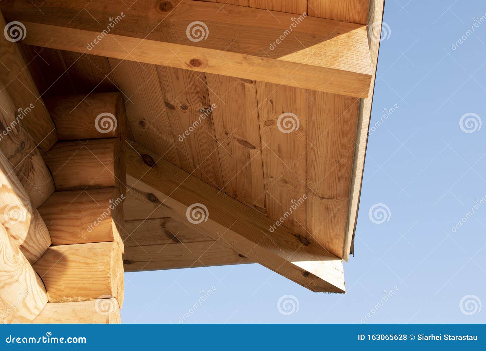A Fragment of a New Frame of Timber Stock Photo - Image of line ...