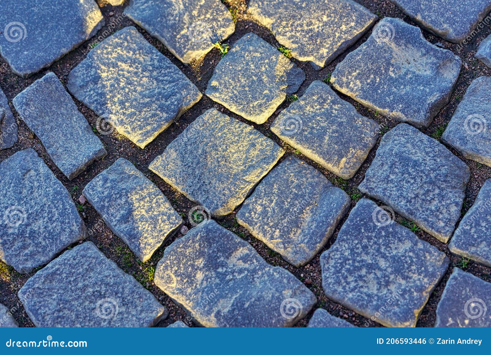 Fragment of an Old Granite Pavement Made of Square Blocks Stock Photo ...