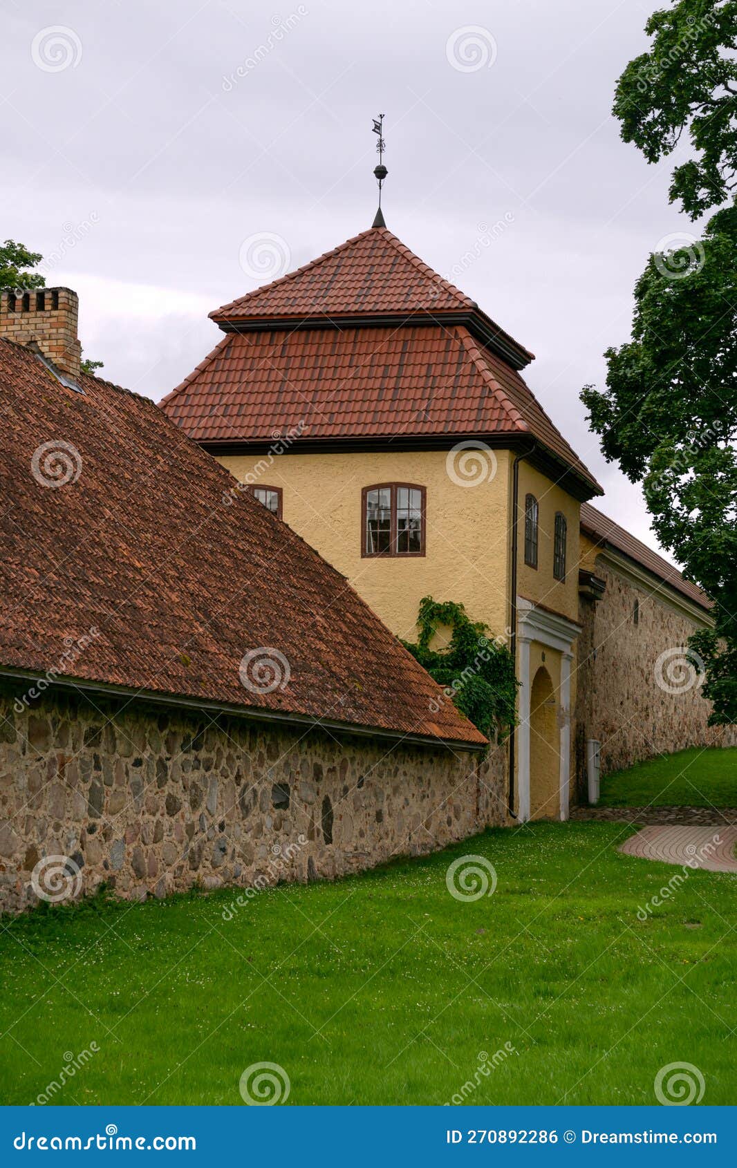 Fragment of an Old Manor, the Walls of Which are Made of Stones. Stock ...