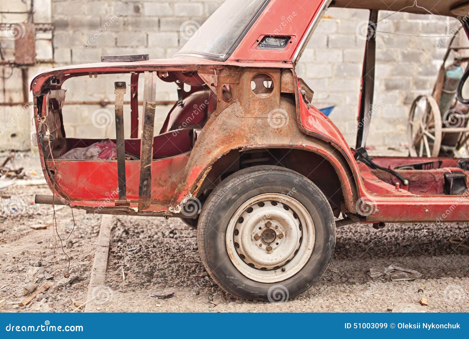 Fragment of Old Rusty Car without Doors Stock Image - Image of ...