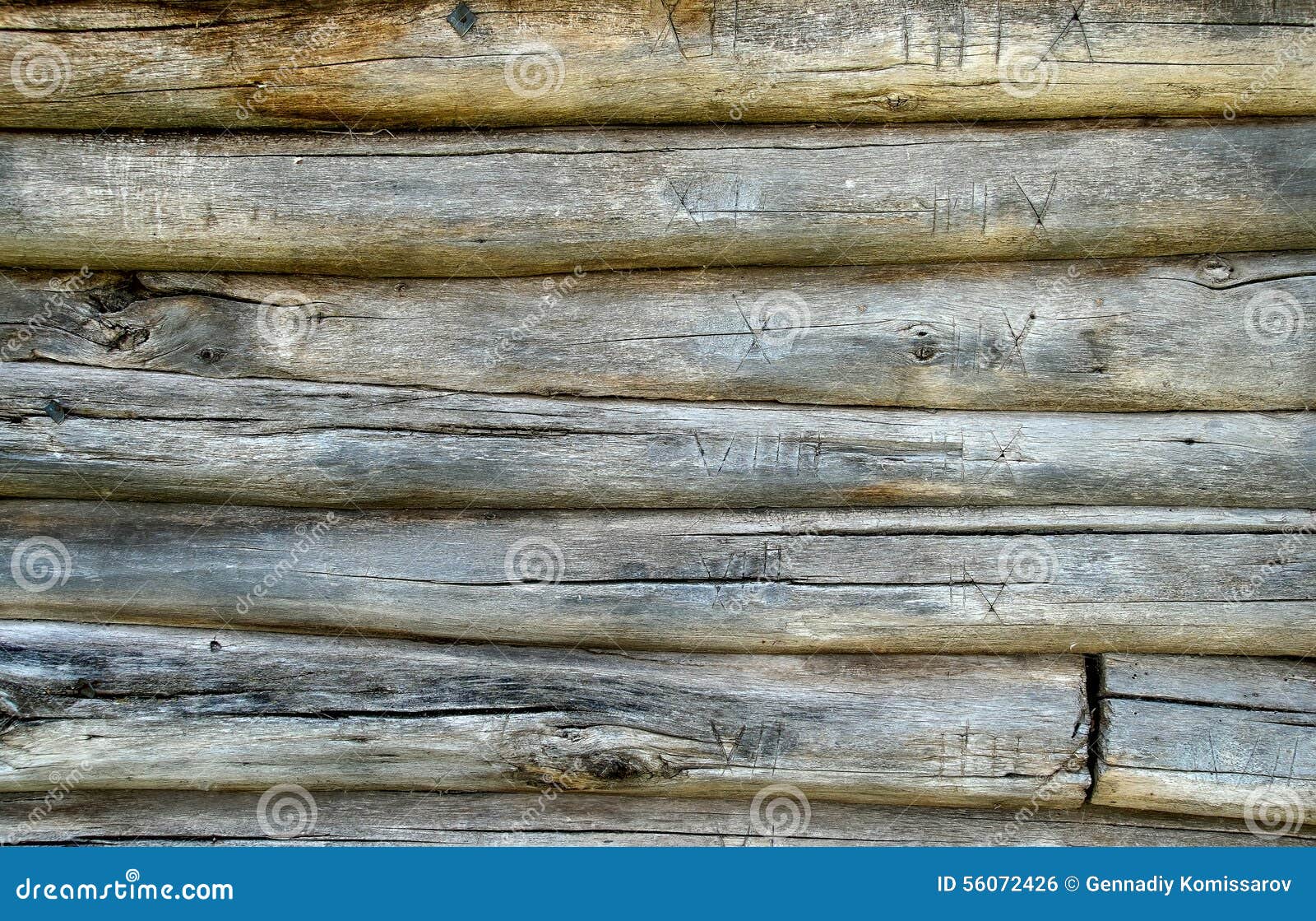 Fragment of an Old Timbered Wall. Stock Photo - Image of pine ...