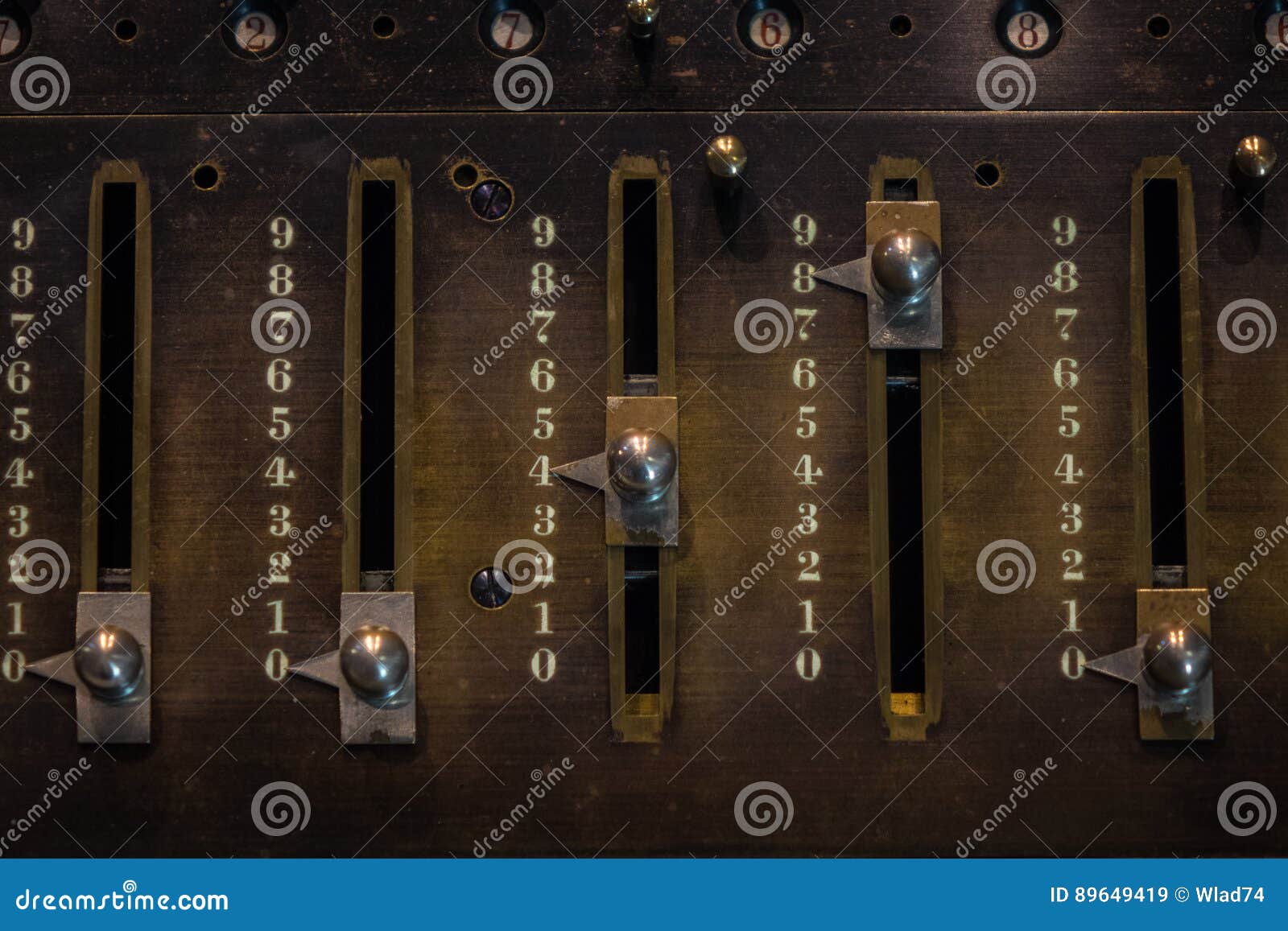 The Fragment of Old and Vintage Adding Machine Stock Image - Image of ...