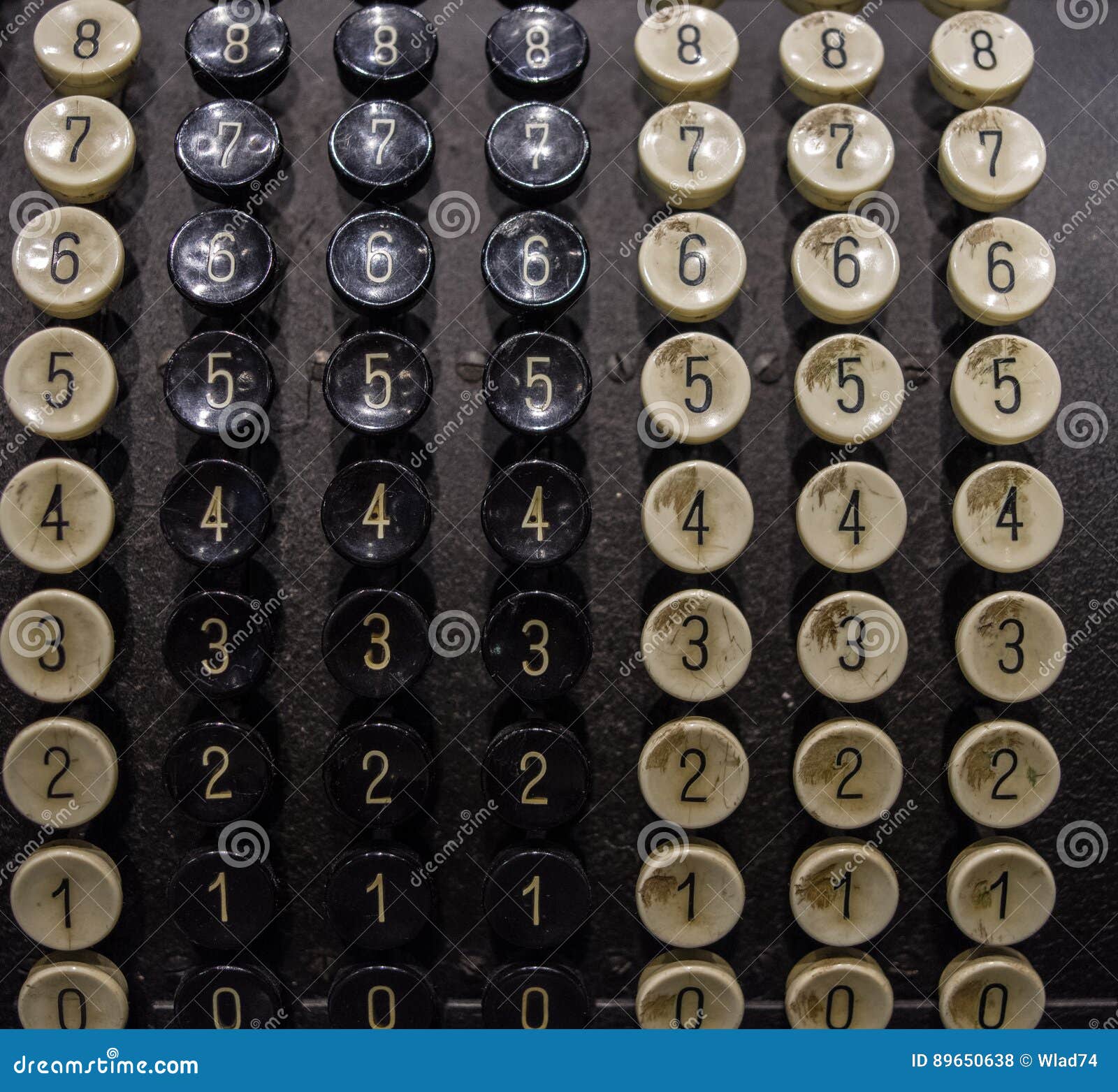 The Fragment of Old and Vintage Adding Machine Stock Photo - Image of ...