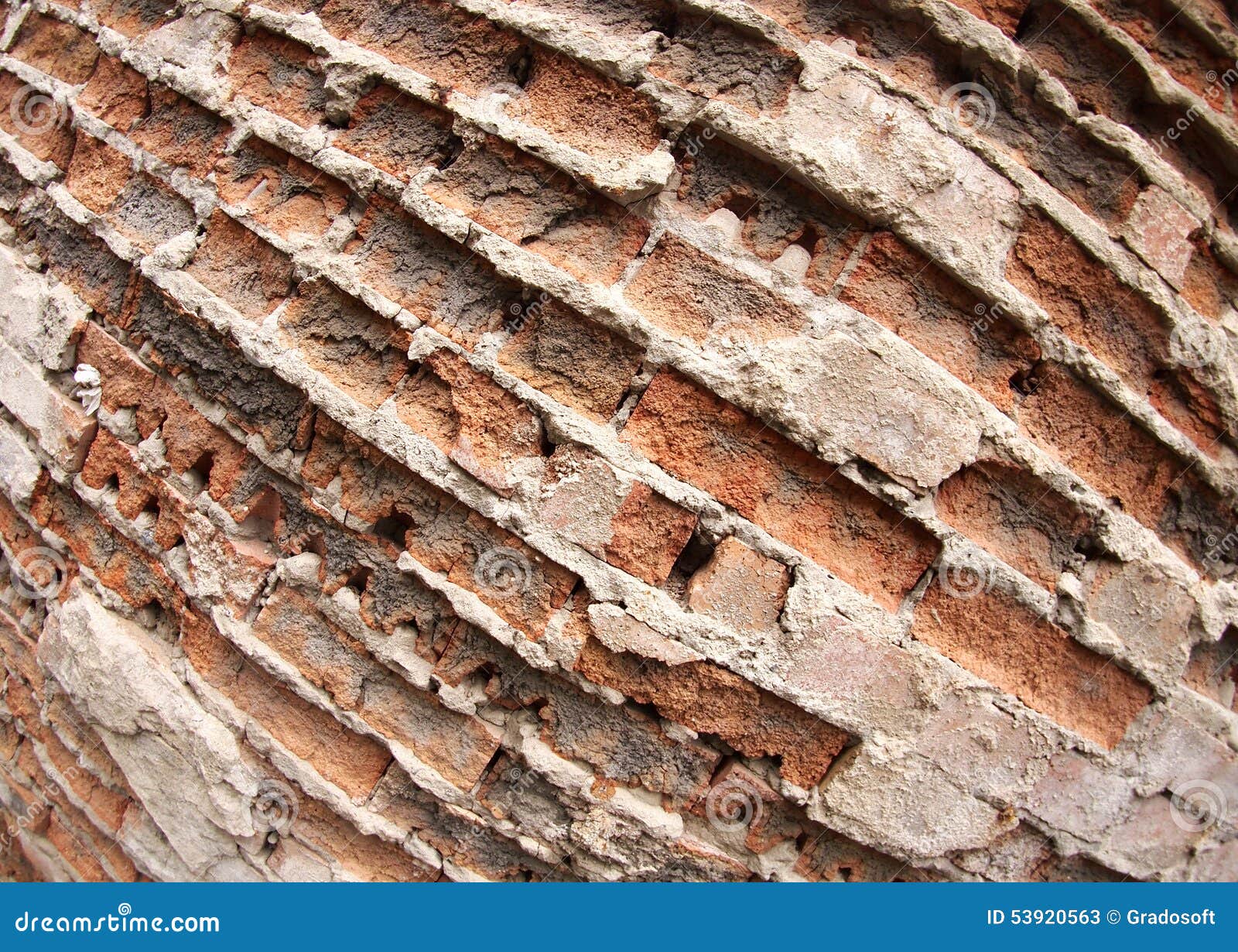 Old Wall Of Destroyed House. Old Powder Wall With Walled Window And ...