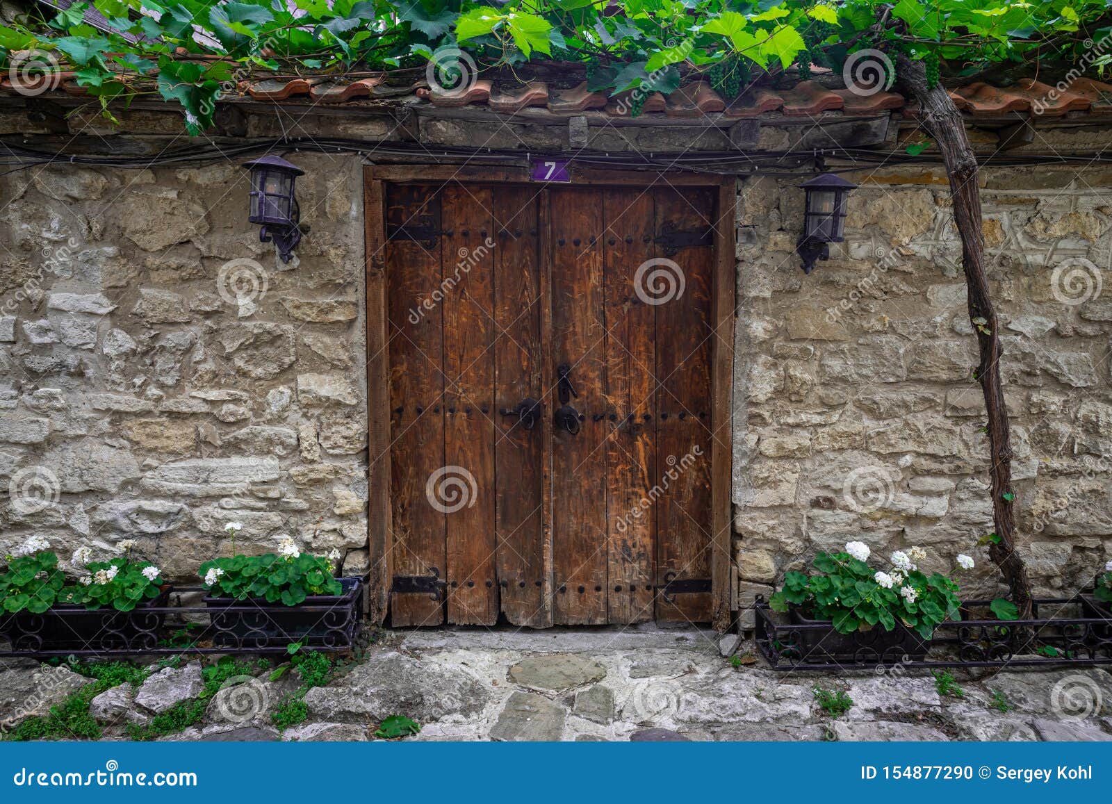 Fragment of an Old Wall and Gate Stock Photo - Image of wooden, closed ...