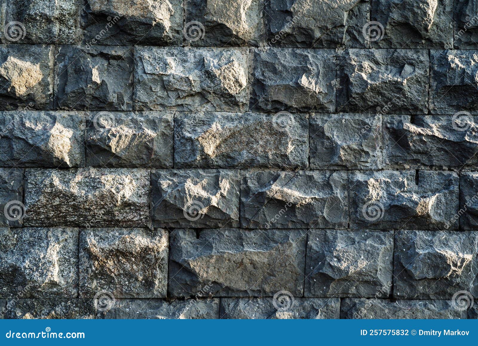 Fragment of an Old Wall Made of Large Granite Stones. Rectangular Rock ...
