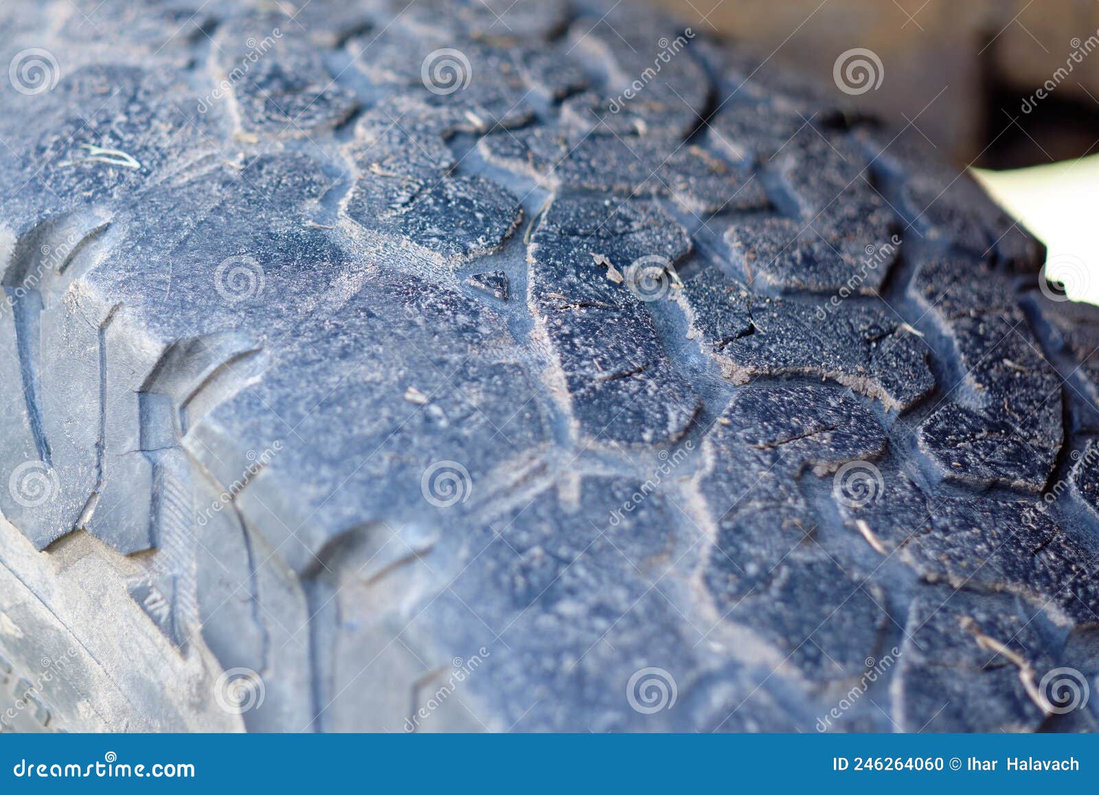 A Fragment of an Old Wheel with a Worn Tread Stock Photo - Image of ...