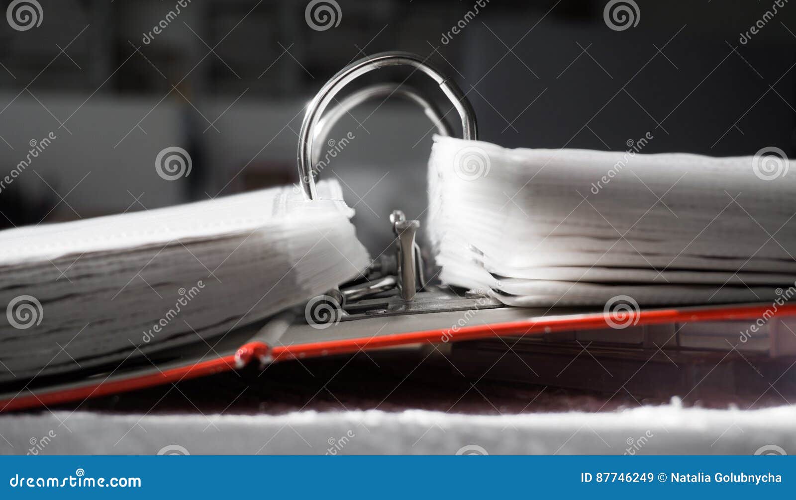 Fragment of an Open Folder with Files. Close-up Stock Image - Image of ...