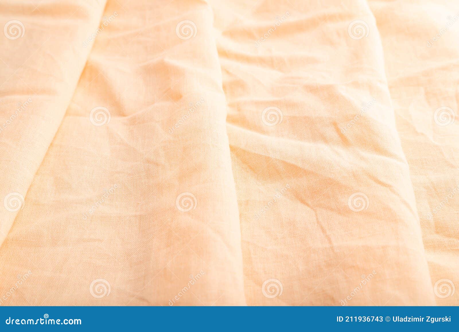 Fragment of Orange Linen Tissue. Side View, Natural Textile Background ...