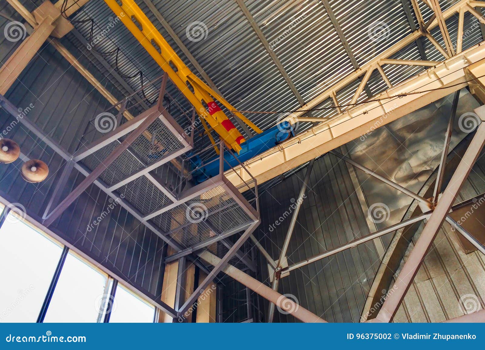Fragment of Overhead Crane in the Assembly Workshop Stock Photo - Image ...