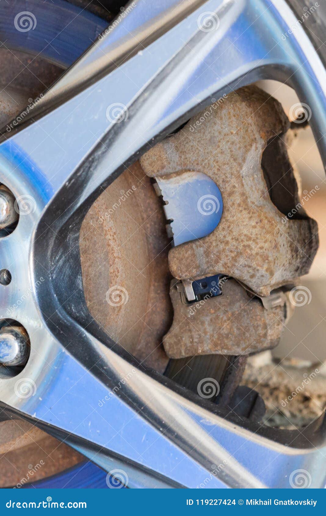 Part of Wheel Car with Disk Brake Pad Stock Photo - Image of axle ...