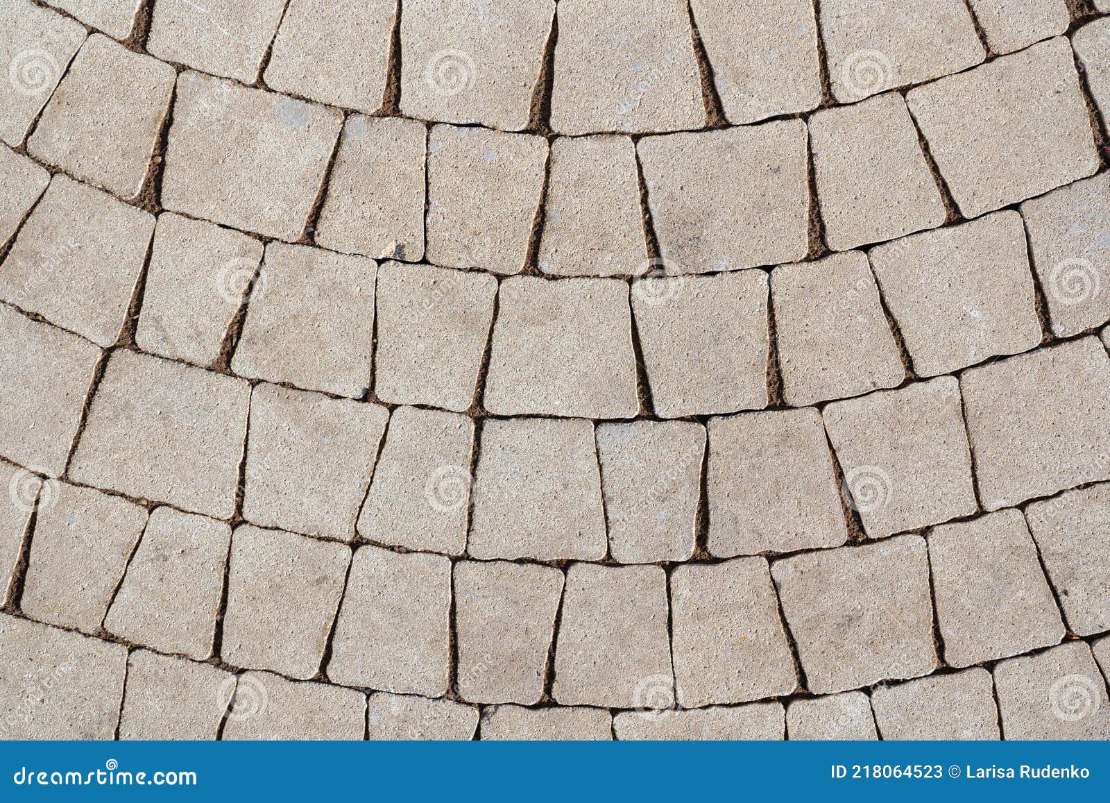 Fragment of the Pavement Lined with Gray Concrete Paving Stones, Round ...